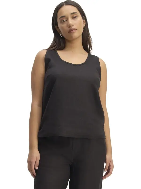 Everlane Linen Scoop-neck Tank - Black