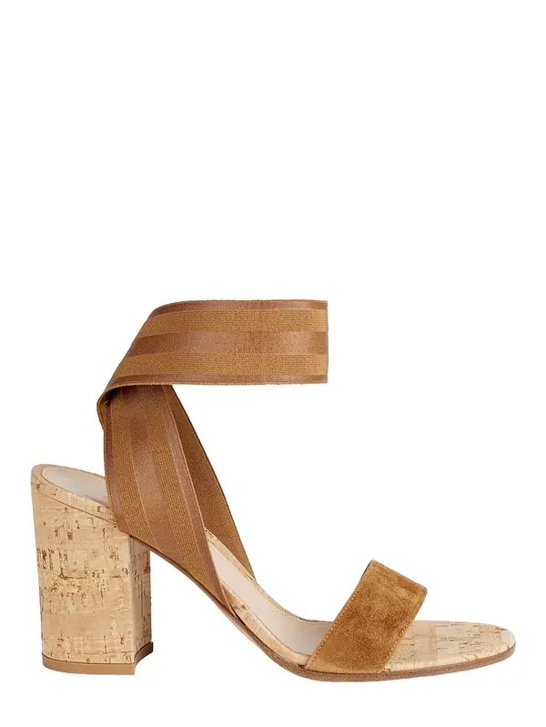 GIANVITO ROSSI Suede Sandals - Camel