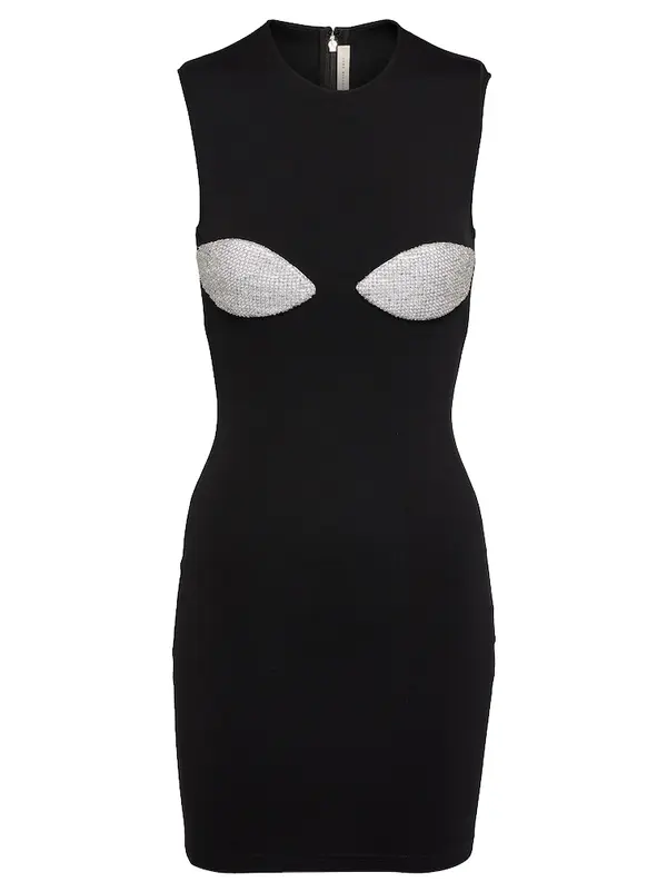 CHRISTOPHER KANE Crystal-embellished Minidress - Black