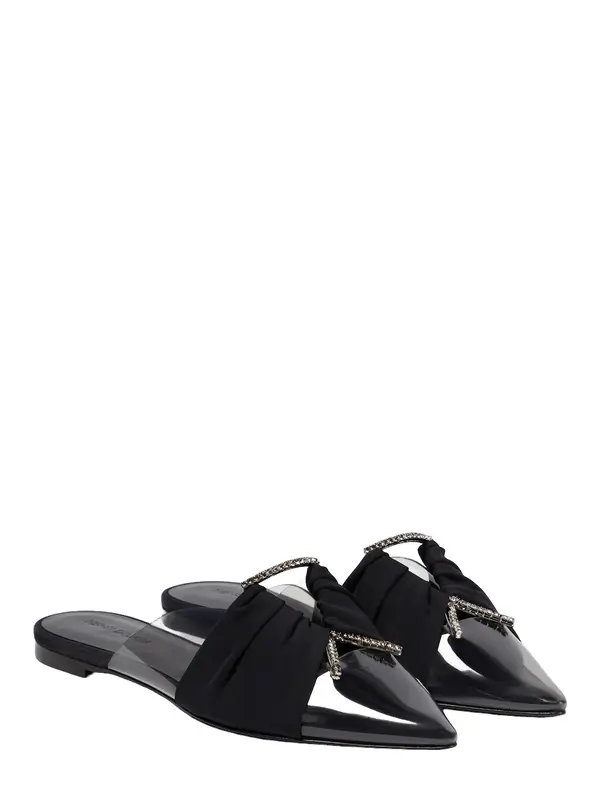 NENSI DOJAKA Crystal-embellished Slippers - Black