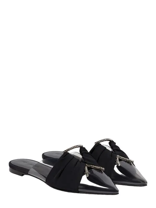 NENSI DOJAKA Crystal-embellished Flat Pvc Slippers - Black