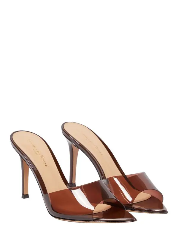 GIANVITO ROSSI Elle 85 Mules - Brown