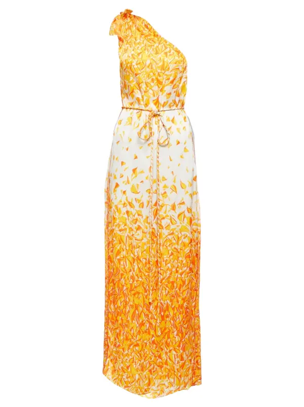 Poupette St Barth Isabelle One-shoulder Maxi Dress - Orange