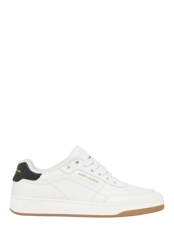Saint Laurent Sl61 Leather Low-top Sneakers - Bianco
