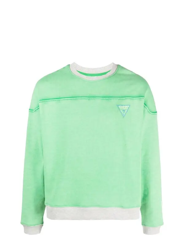 Guess Logo-print Jersey Sweatshirt - Green