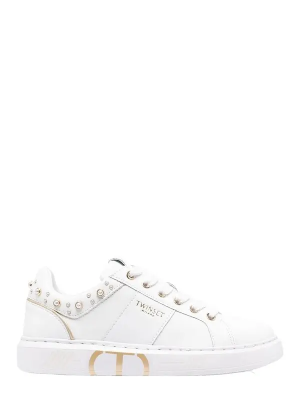 TWINSET Pearl-embellished Low-top Sneakers - White