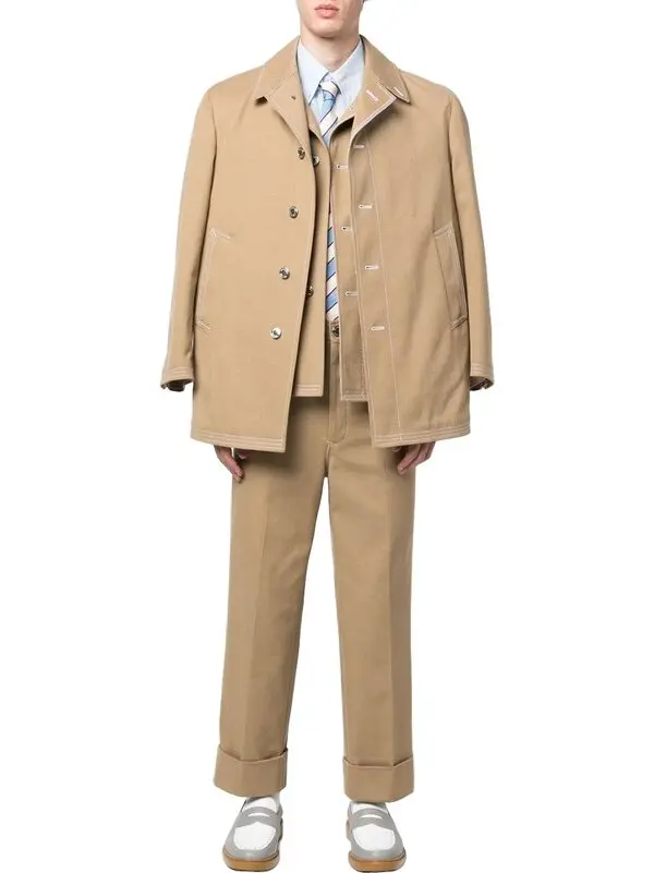 Thom Browne Single-breasted Coat - Neutrals