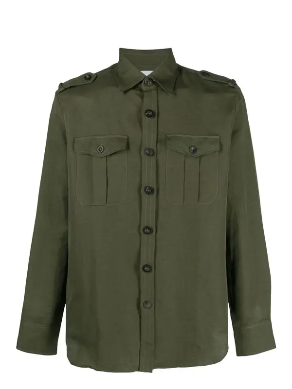 PT TORINO Long-sleeve Buttoned Shirt - Green