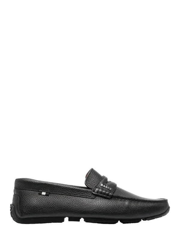 Bally Grained Leather Loafers - Black