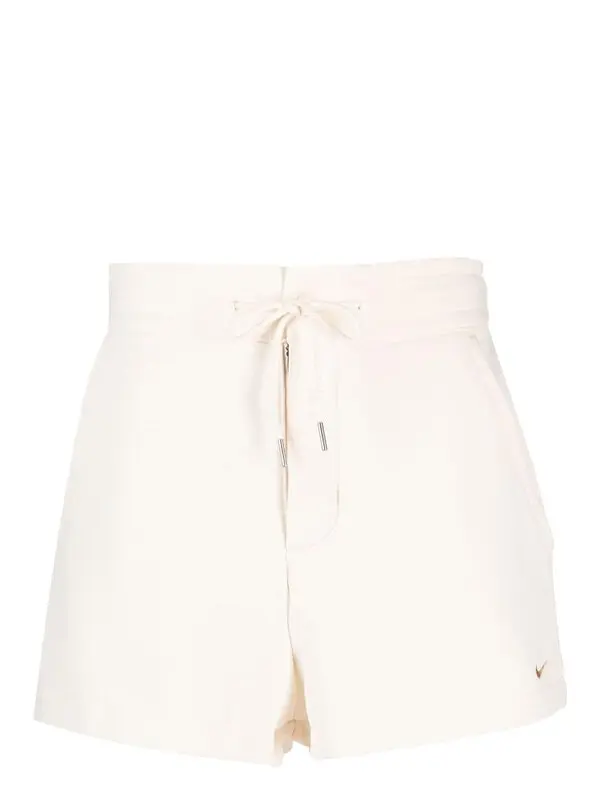 Nike Embroidered-logo Drawstring Cotton Shorts - White