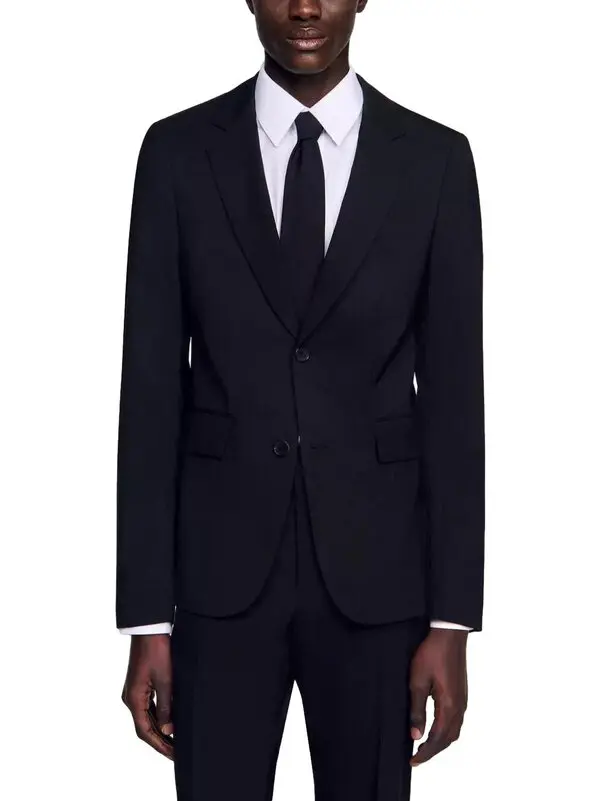 Sandro Virgin Wool Suit Jacket - Black