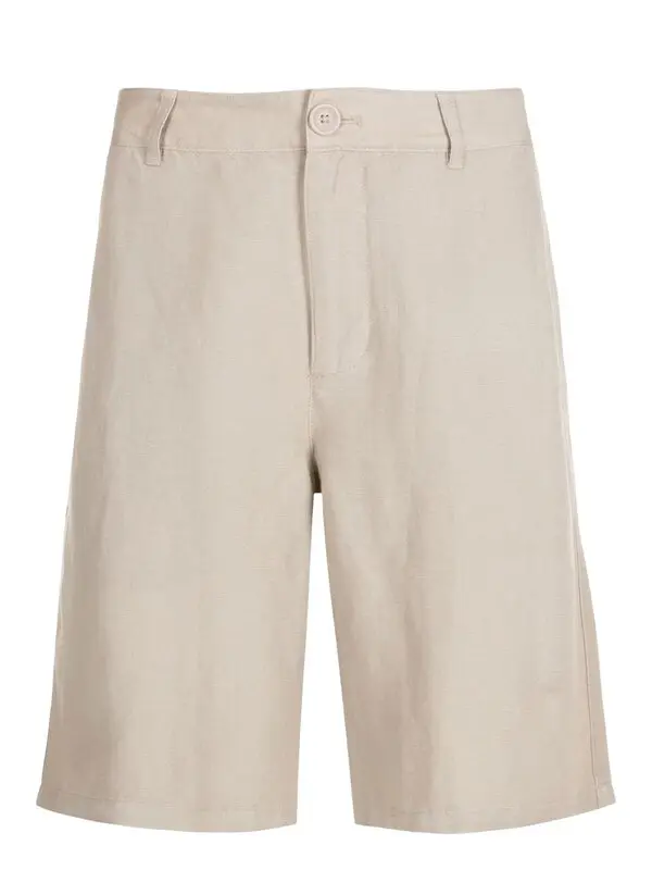 Armani Exchange Straight-leg Bermuda Shorts - Neutrals