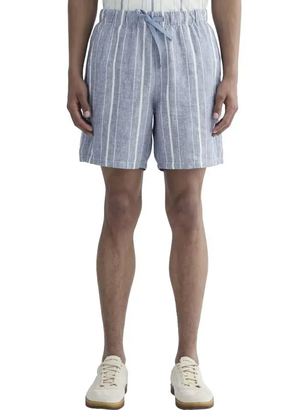 Everlane Linen Easy Short - Dutch Blue/bone