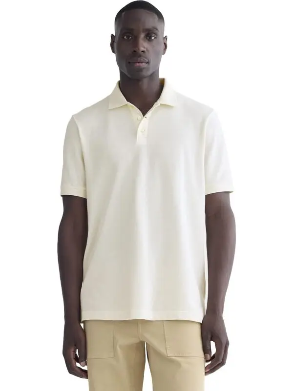 Everlane Pique Polo Tshirt - Bone