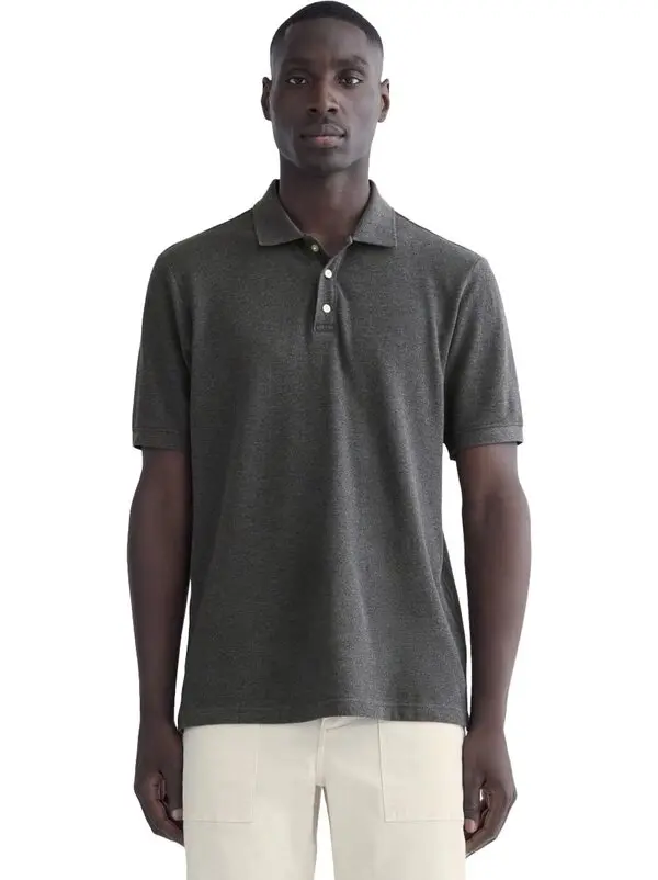 Everlane Pique Polo Tshirt - Heathered Graphite
