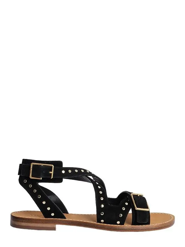 Zadig&Voltaire Cecilia Studded Strap Sandals - Noir