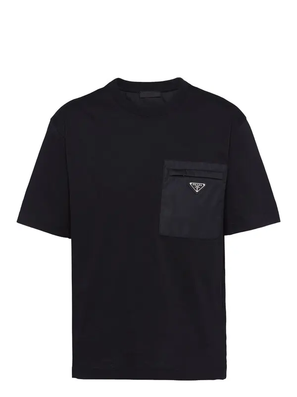 Prada Re-nylon And Jersey T-shirt - Black