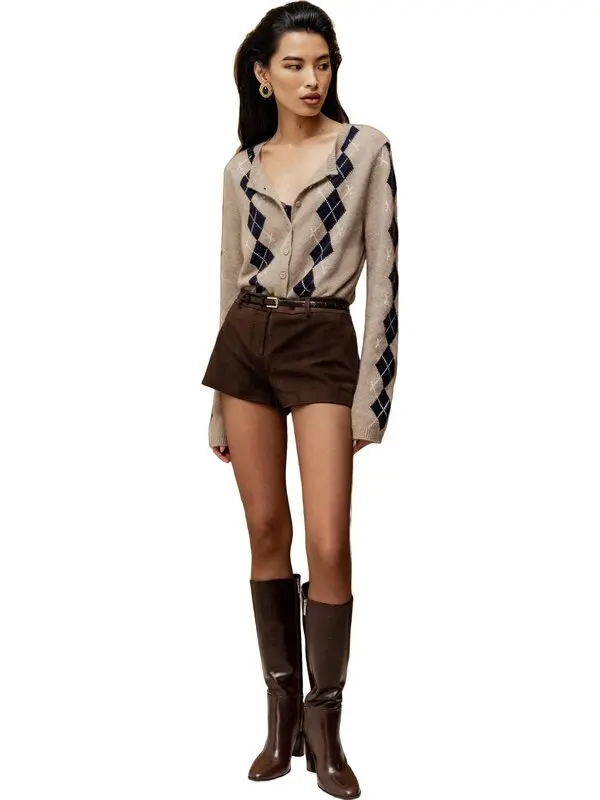 REFORMATION Clara Cashmere Crew Cardigan - Multi