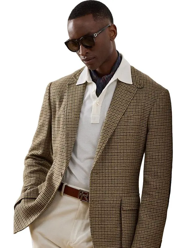 Ralph Lauren Kent Hand-tailored Plaid Sport Coat - Sage/brown