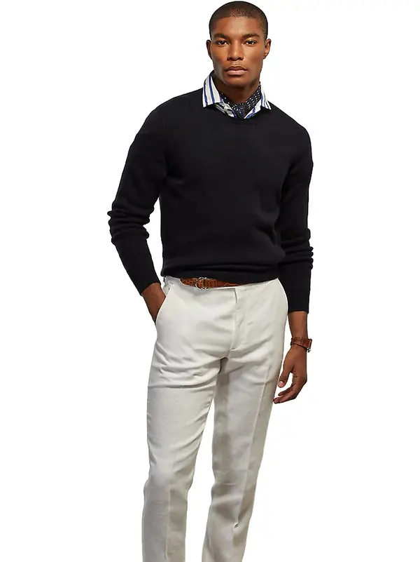 Ralph Lauren Gregory Linen Trousers - Optic White