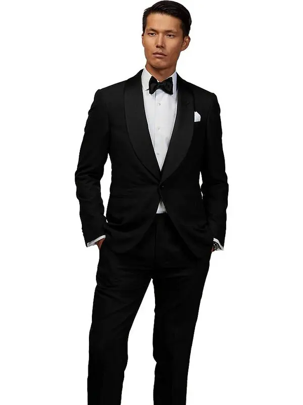 Ralph Lauren Gregory Hand-tailored Tuxedo Trouser - Black
