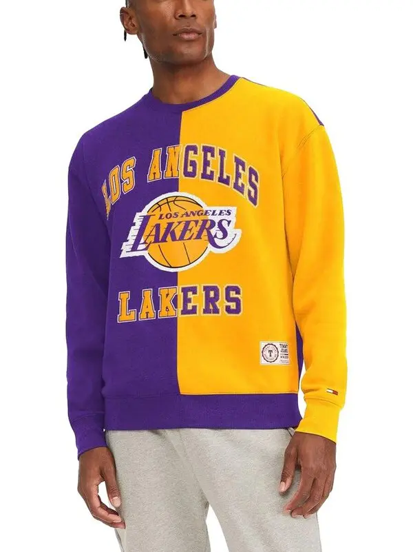 Tommy Hilfiger Los Angeles Lakers Keith Split Pullover Sweatshirt - Purple