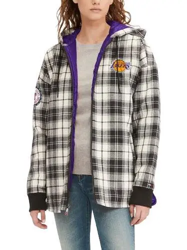 Tommy Hilfiger Los Angeles Lakers Flannel Full-zip Hoodie - Black