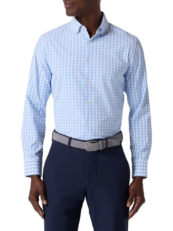 Mizzen+main Leeward Trim Fit Ginghambutton-up Shirt - Blue