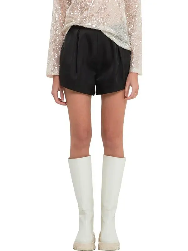 GREY LAB Balloon High-waisted Shorts - Black
