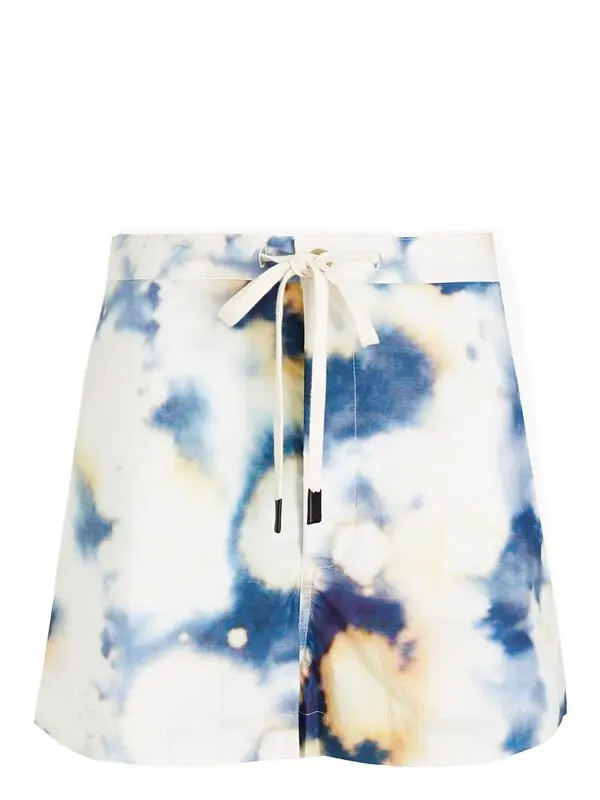 Bassike Printed Cotton-poplin Shorts - Indigo