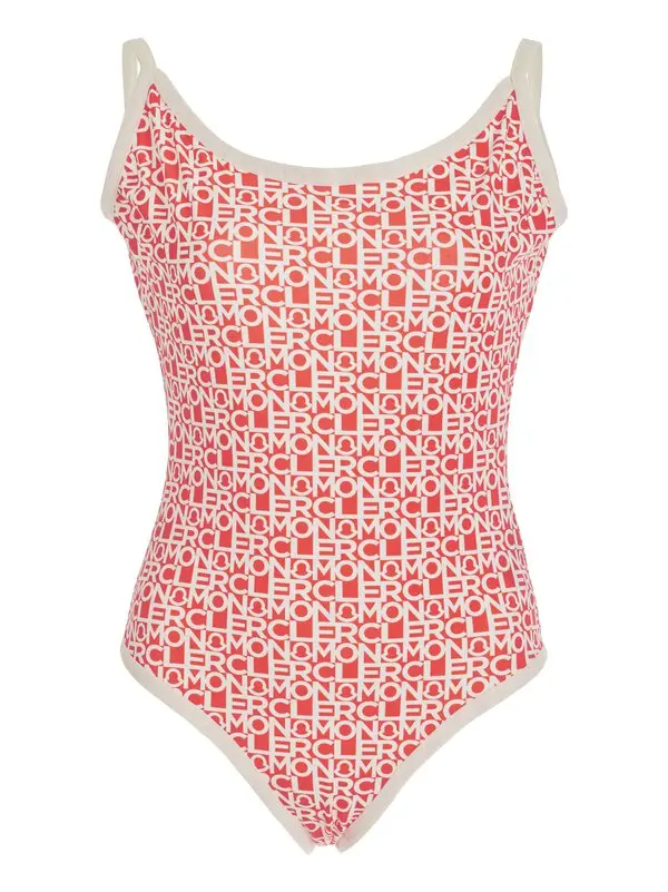 Moncler Logo One-piece Swimsuit - Orange