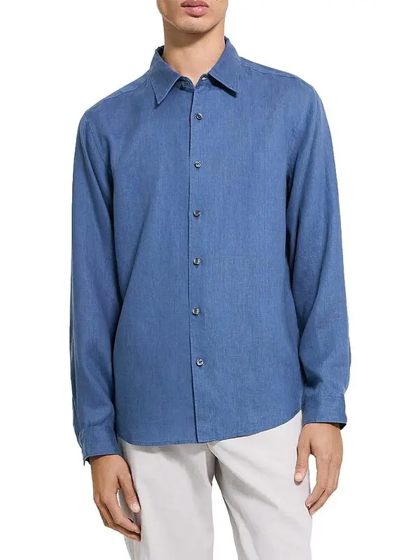Theory Irving Shirt In Relaxed Linen - Bering