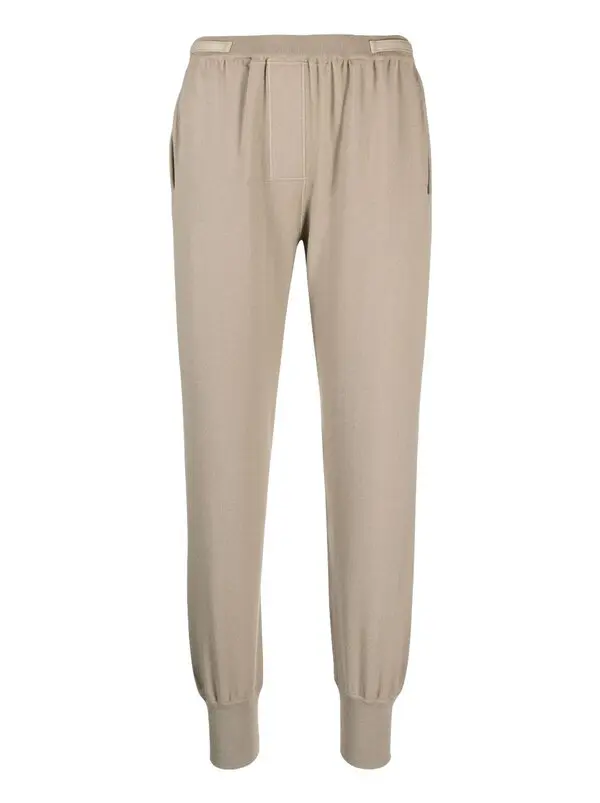 TOM FORD Cashmere-blend Track Pants With Leather Trim - Neutrals