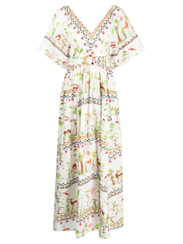 HAYLEY MENZIES Printed Organic-cotton Maxi Dress - White