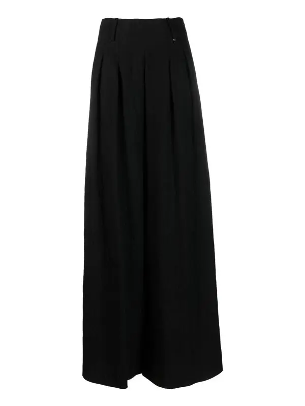 NISSA High-waisted Flared Trousers - Black