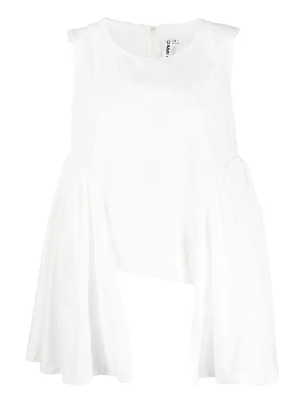 Comme Des Garçons Drape-detail Tank Top - White
