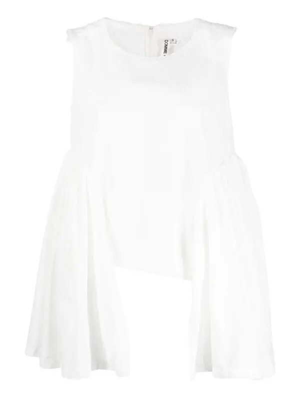 Comme Des Garçons Drape-detail Tank Top - White