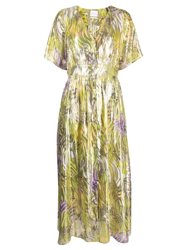 HAYLEY MENZIES Metallic Print Dress - Green