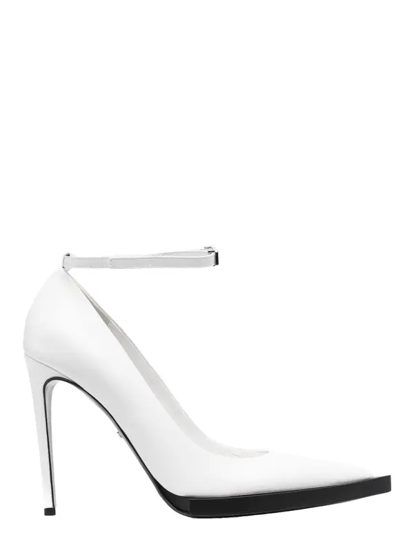 Gcds 110mm Pointed Leather Pumps - White