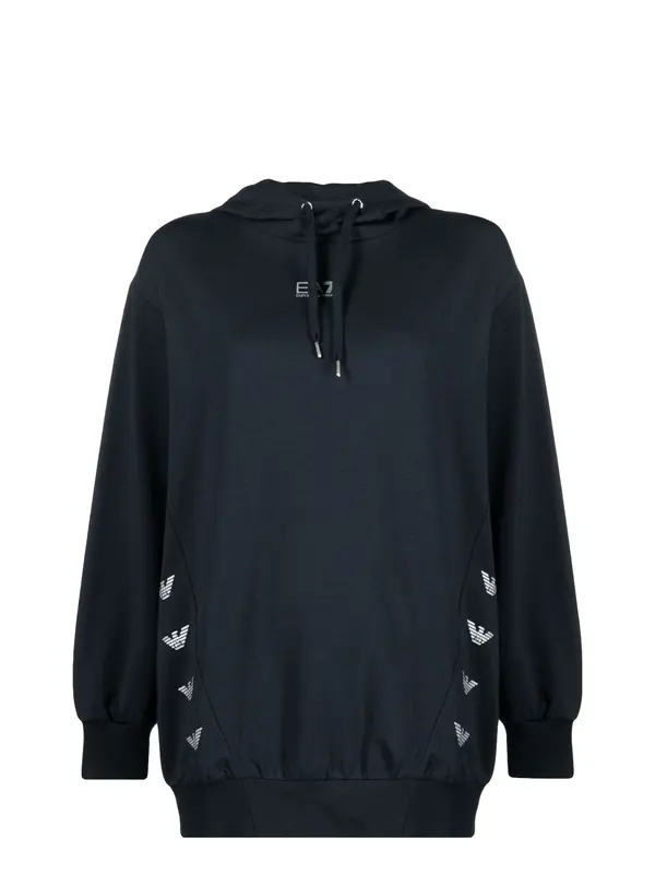 Emporio Armani Logo-print Hoodie - Blue