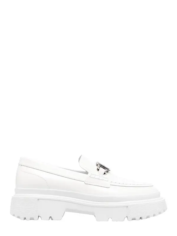 Hogan Logo-buckle 55mm Platform Loafers - White