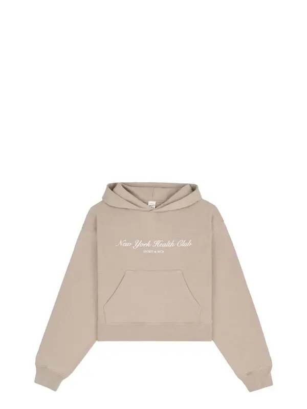 SPORTY & RICH Ny Health Club Cropped Hoodie - Grey
