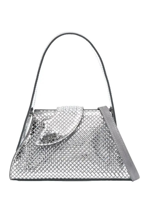 Gcds Small Comma Metallic Leather Bag - Silver