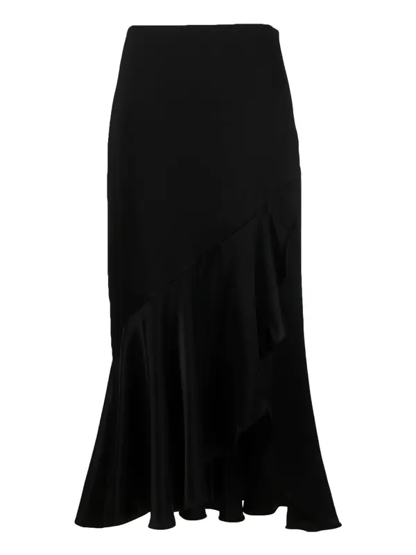 Polo Ralph Lauren Ruffled Hem Maxi Skirt - Black