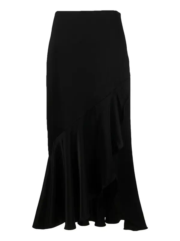 Polo Ralph Lauren Ruffled Hem Maxi Skirt - Black