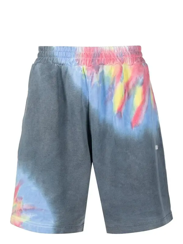 MSGM Tie-dye Print Cotton Shorts - Blue