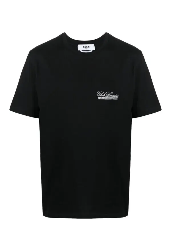 MSGM Logo-print Cotton T-shirt - Black