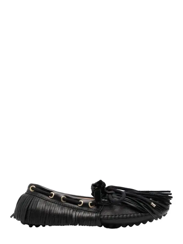 13 09 SR Puli Fringe-detail Leather Loafers - Black