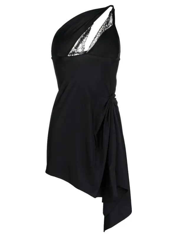 Coperni Asymmetric Mini Dress - Black