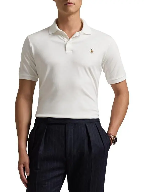 Polo Ralph Lauren Classic Fit Soft Pima Cotton Polo Shirt - White